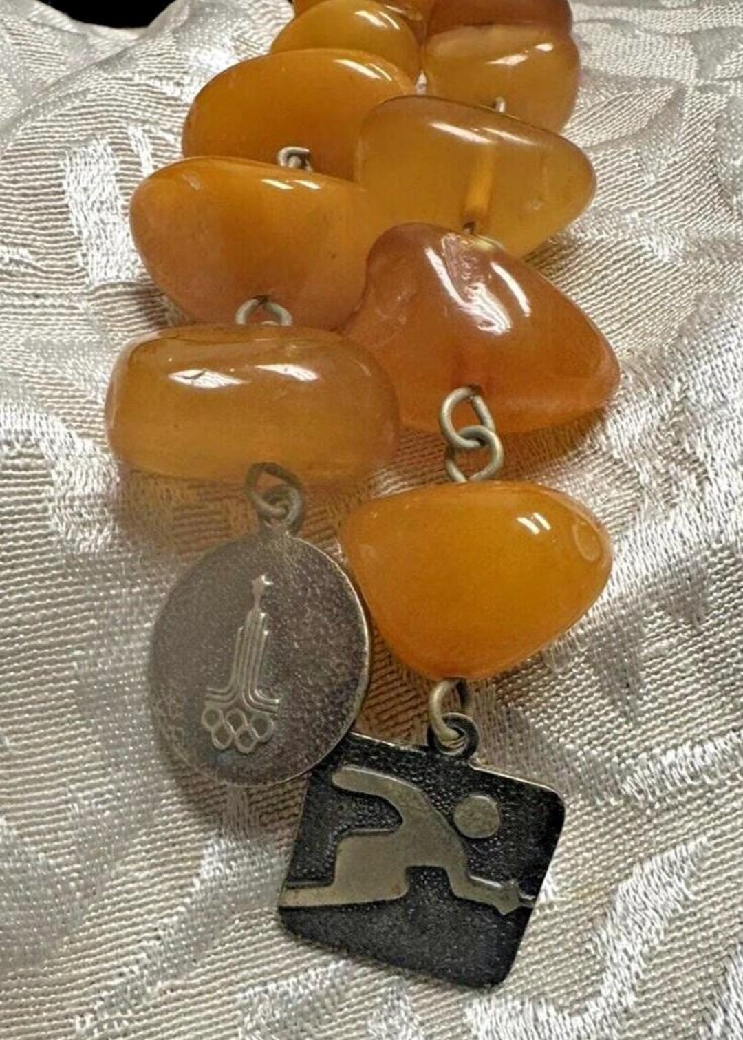 Amber Moscow Russia 1980 Olympic Game Tags Keychain 5"h - Etsy