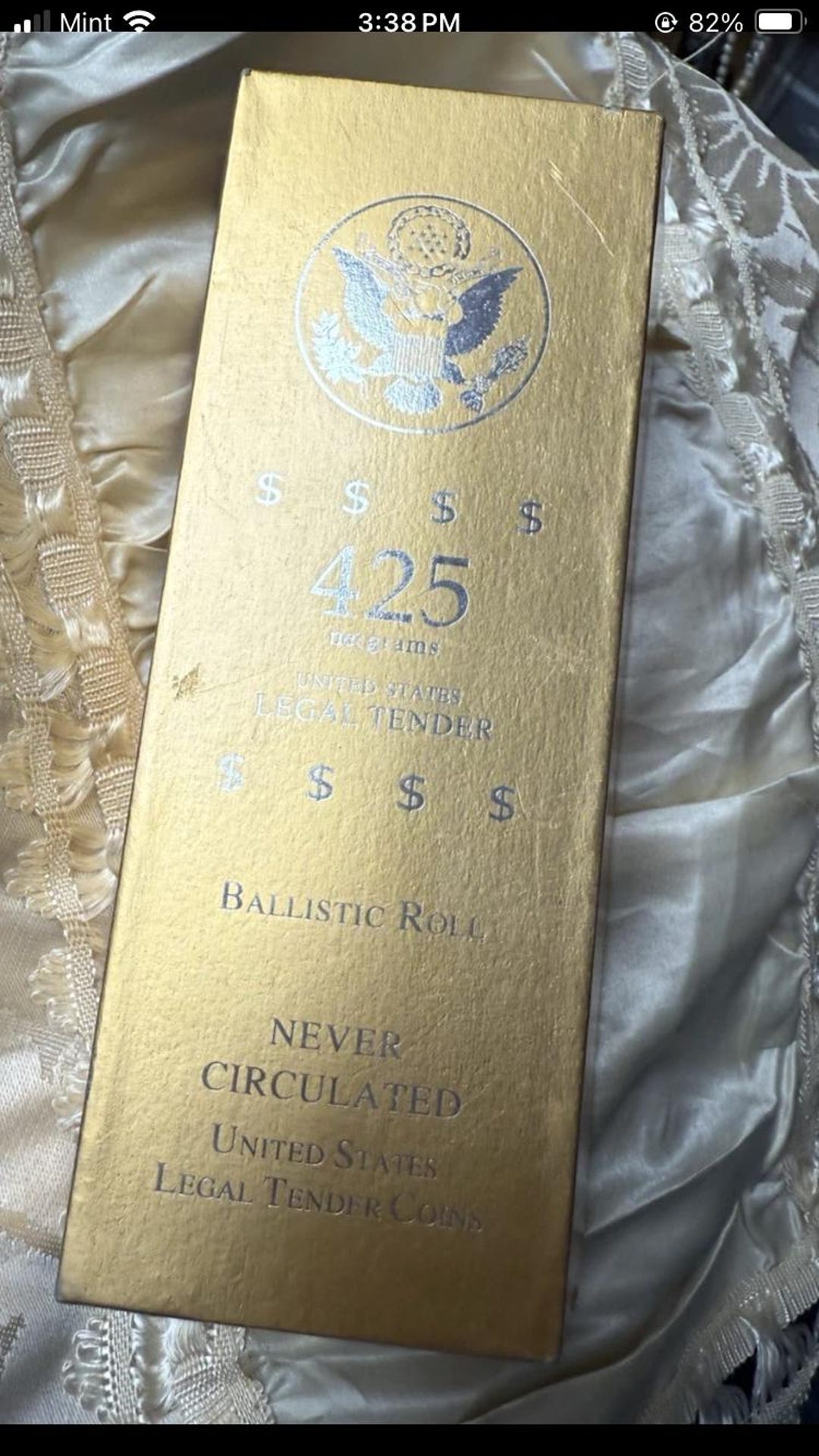 Ballistic Roll US Legal Tender Coins 425 Net Grams MIB Sealed 7"l, 3"w ...