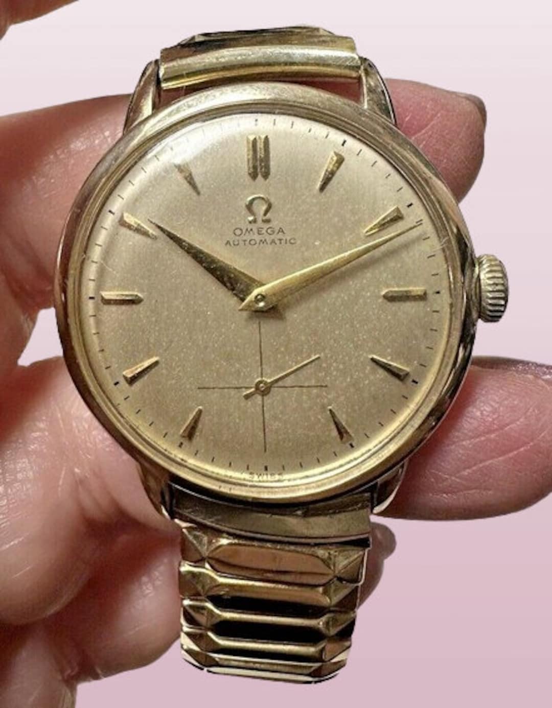 Omega Automatic 420 Movement 10k G.F. Stretchable Band Watch 1-1/4" - Etsy