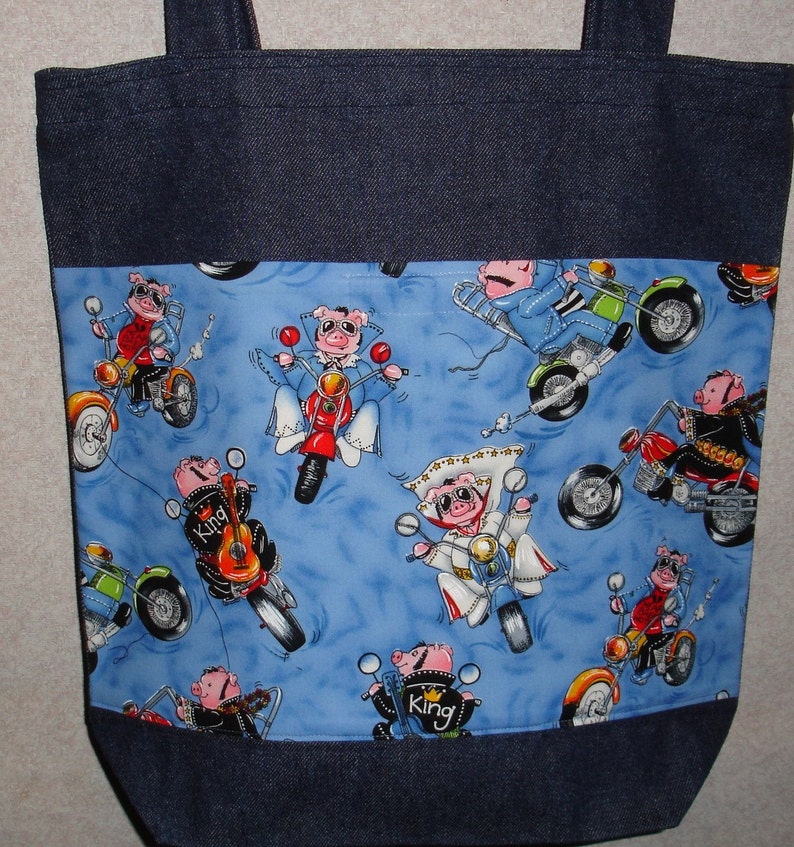 New Large Handmade Biker Motorcycle Hogs Pigs Whimsical Denim - Etsy