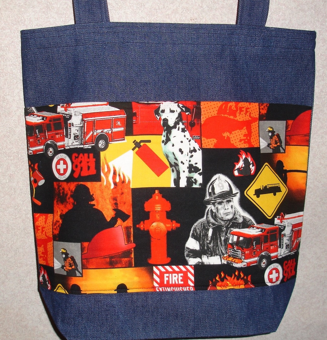 New Large Handmade Fireman Fire Rescue Dalmatian Denim Tote Bag - Etsy