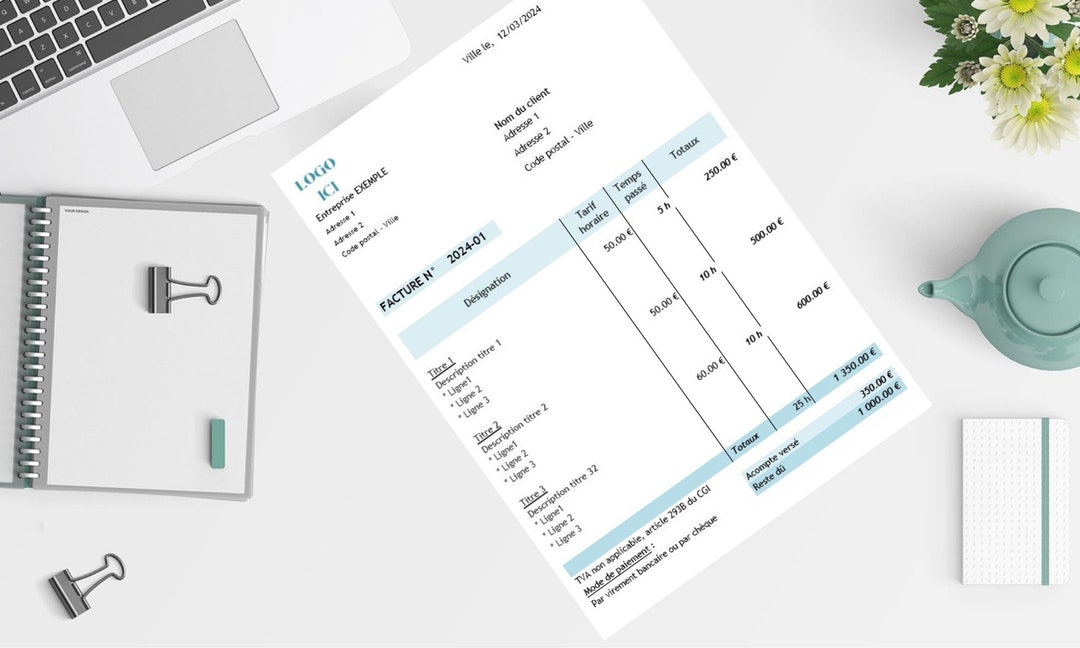 Self-employed Micro Business Invoice Template, Editable Hourly Rate ...