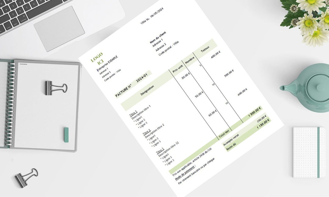 Self-employed Micro Business Invoice Template, Editable Unit Price Invoice, for Craftsmen ...