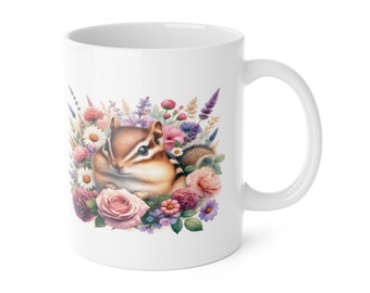 Chipmunks Roasting on an Open Fire Coffee Mug Watercolor Christmas Mug ...