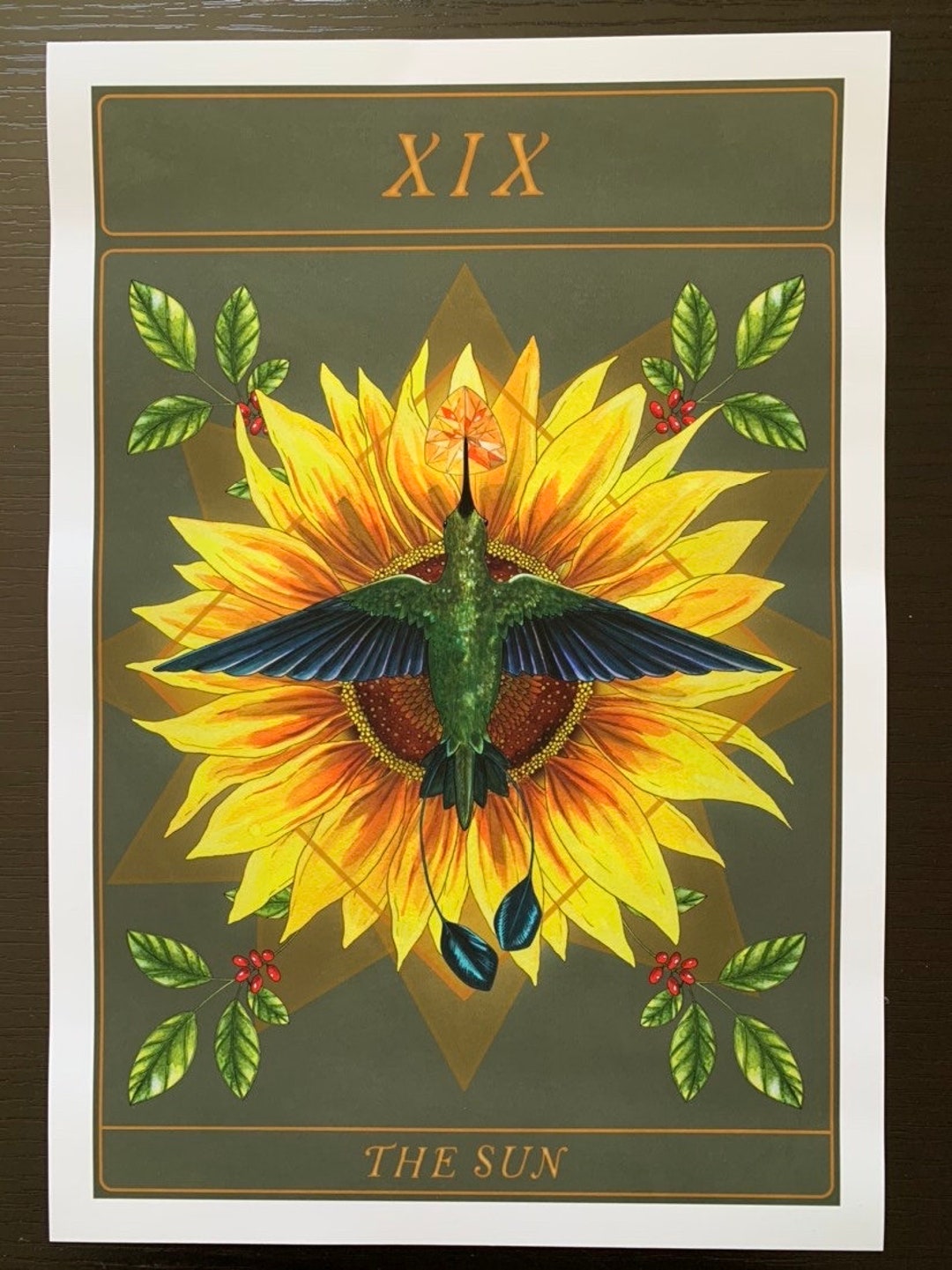 The Sun Tarot Hummingbird Print Unframed - Etsy