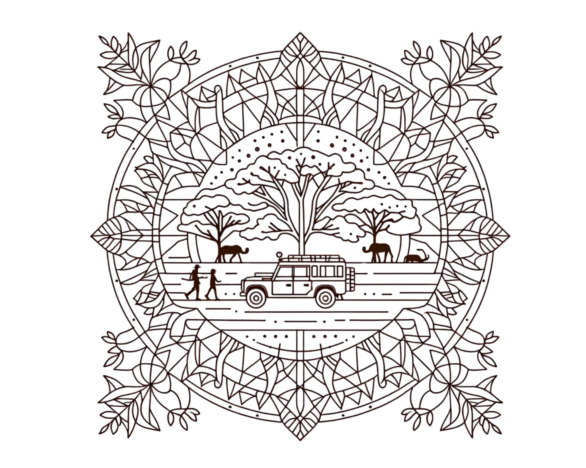 50 African Safari Coloring Images: Adult Coloring Book With Poetry and ...