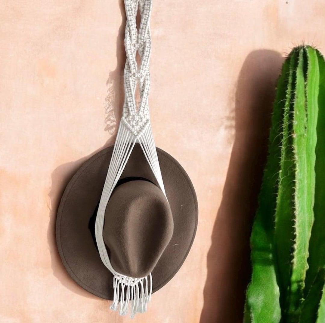 Macramé Wall Decor Hat Hanger Boho Gift Best Friend Home Decor Boho ...