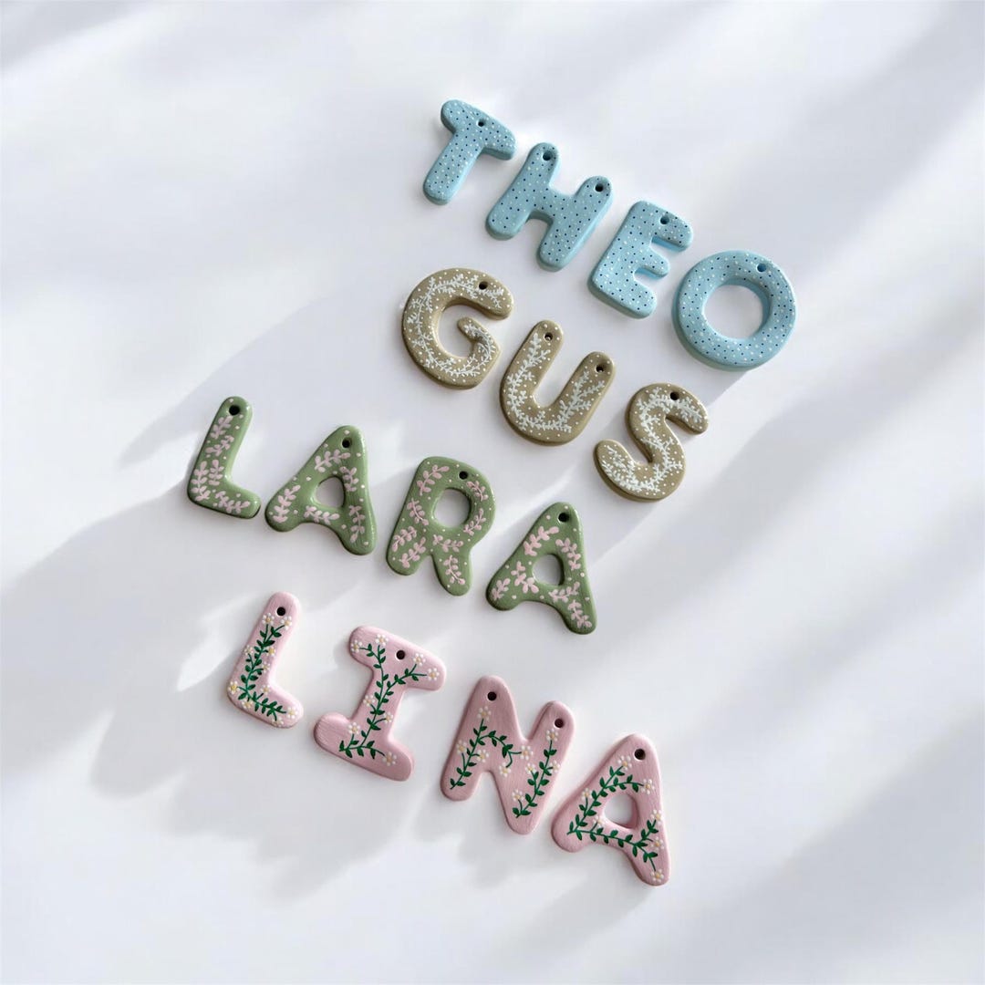 Clay Letters Wall Decoration Nursery Decor Gift for Baby Shower ...