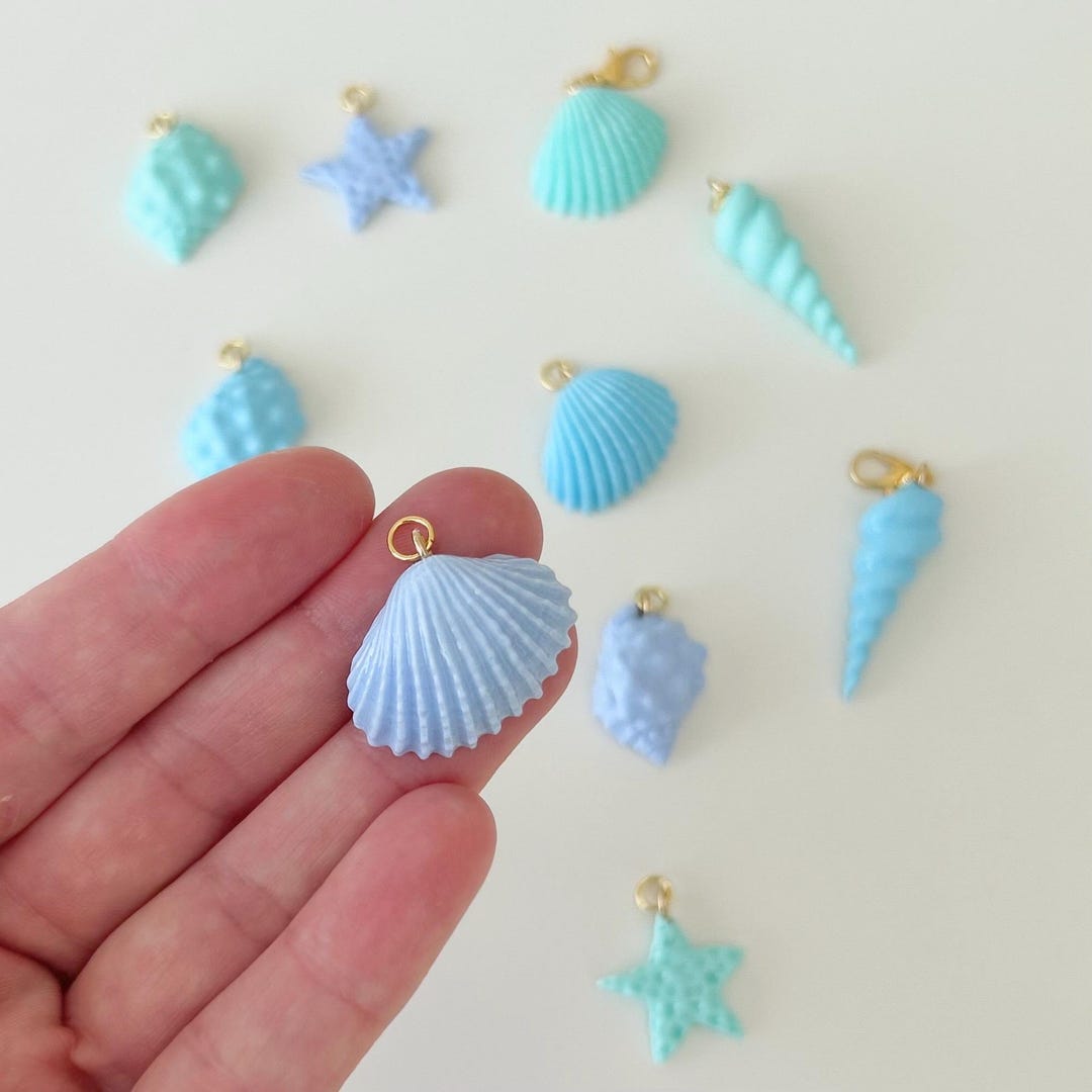 Handmade Clay Seashell Necklace Charm Beach Wedding Accessory Wedding ...