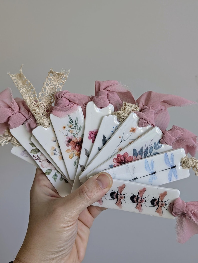 Whimsical Garden-inspired Handmade Clay Bookmarks - Etsy