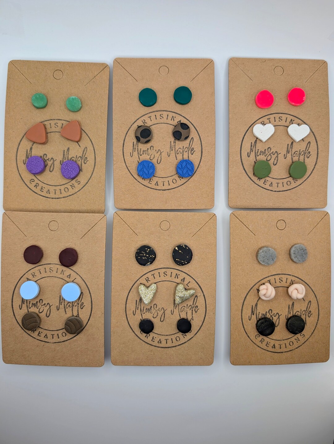 Handcrafted Polymer Clay Studs Sets – Vibrant, Bold Designs ...