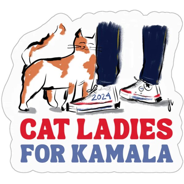 Cat Ladies for Harris Sticker - Etsy