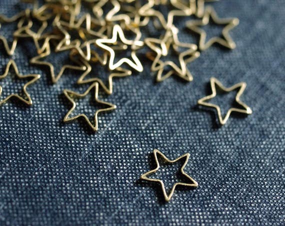 Five Point Stars 10x9mm Raw Brass 48pcs Star Connectors | Etsy