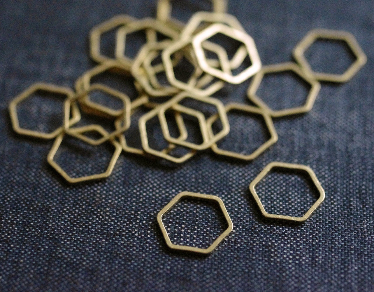 Honeycomb Hexagons 12mm thicker Raw Brass 48 Pieces | Etsy