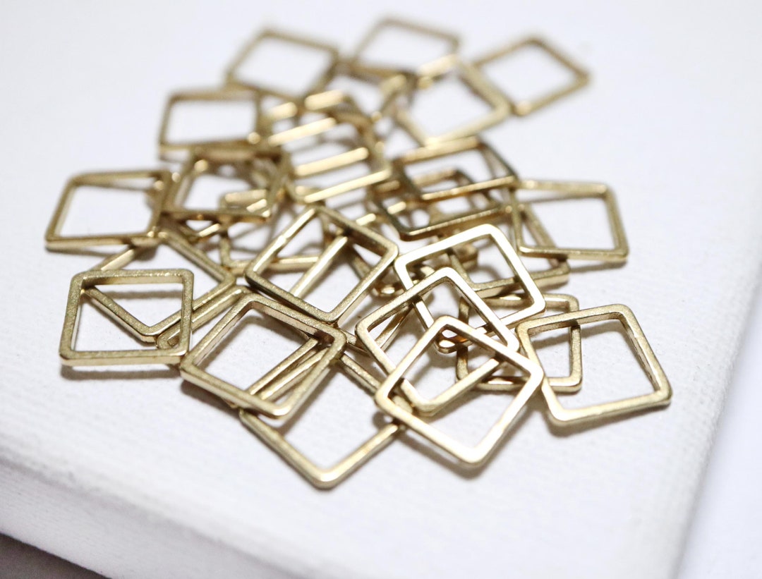 Perfect Squares 10mm (thicker) - Raw Brass - 72pcs - Square Connectors ...