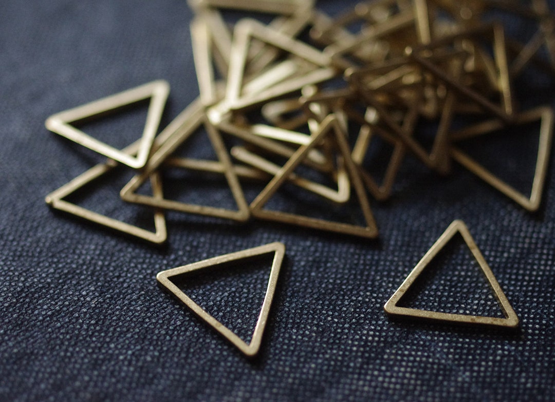15mm Equilateral Triangles (thicker) - Raw Brass - 48pcs - Triangle ...