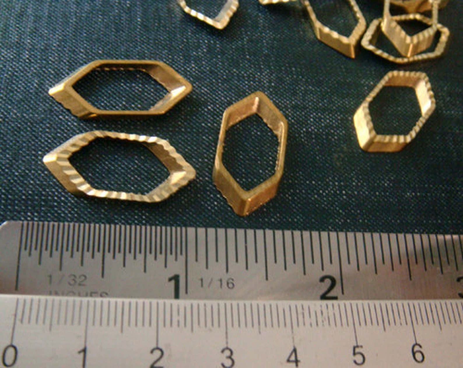 Elongated Hexagons 12mm Raw Brass 12 Pieces Brass | Etsy