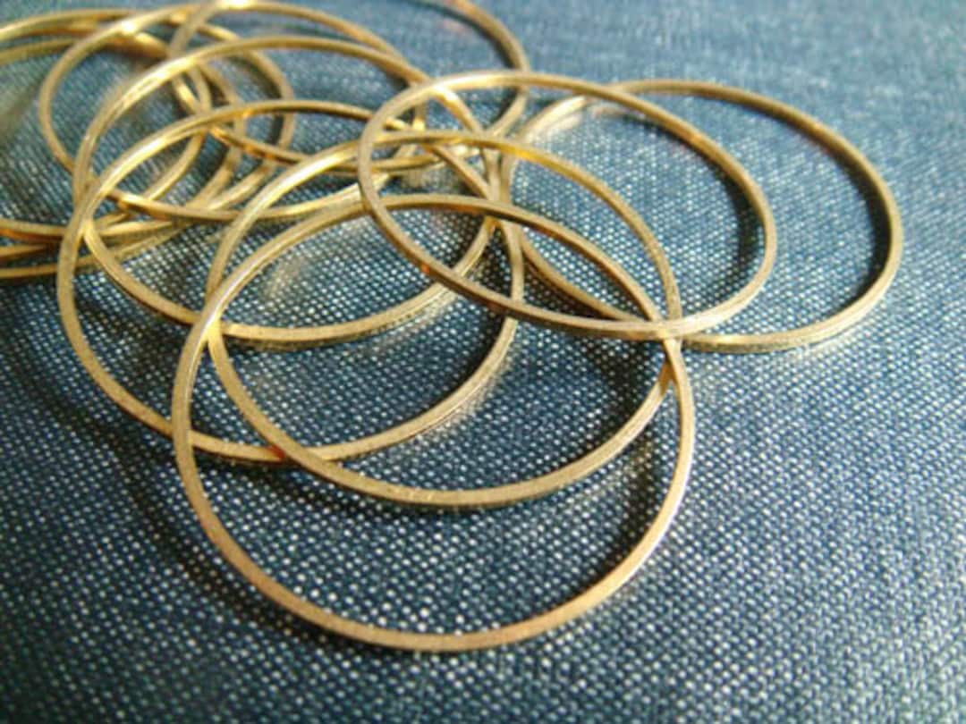 Simple Circles 35mm - Raw Brass - 24pcs - Raw Brass Hoops, Brass Circle ...