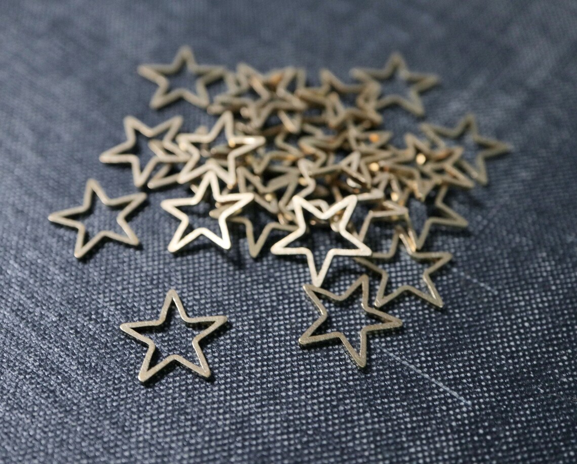 Five Point Stars 12mm Raw Brass 48pcs Star Connectors - Etsy UK