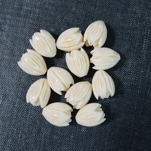 Ivory Pikake Beads 8mm, 10mm OR 12mm - 12 Beads - Hawaiian Style Flower ...