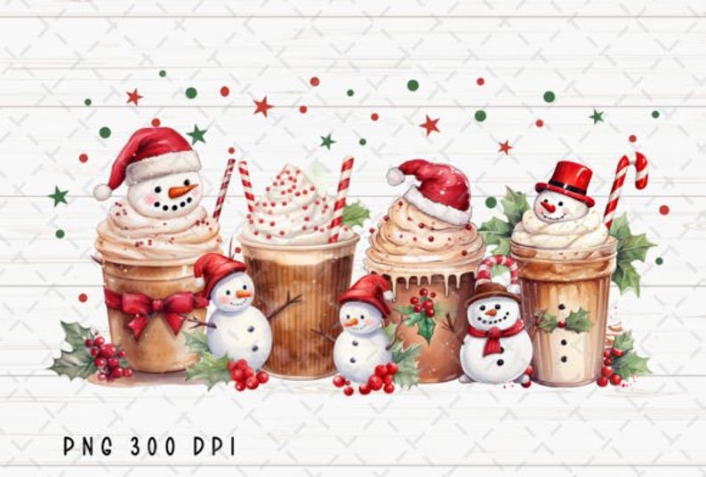 Gingerbread and Snowman PNG - Etsy