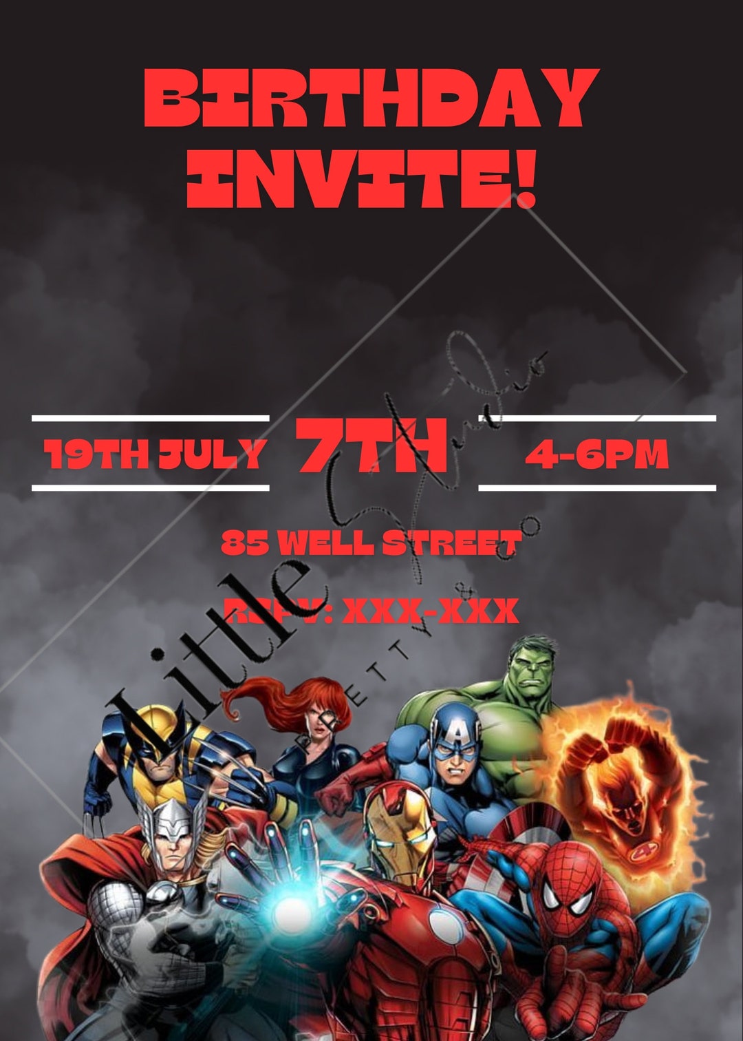 Editable MARVEL Invitation - Etsy