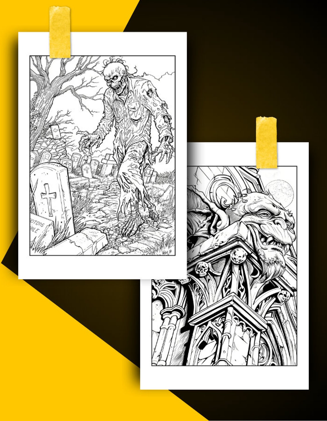 Horror Coloring Book: 50 Macabre Illustrations (PDF Download) - Etsy
