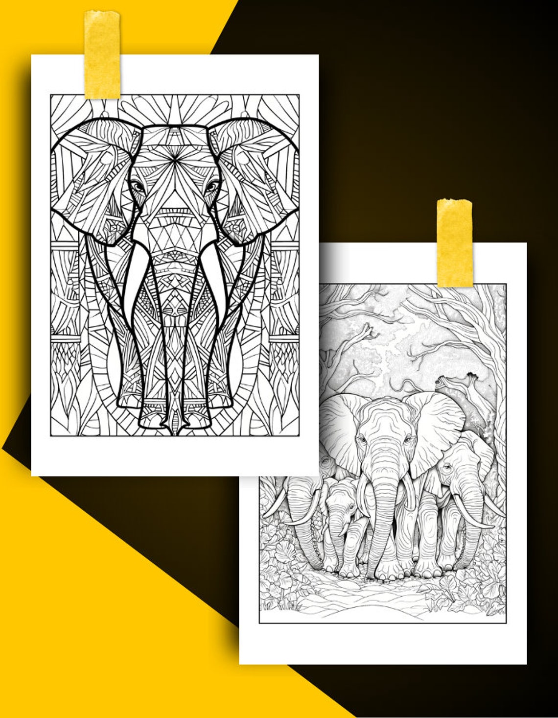 Elephants Coloring Book 50 Elephant Coloring Pages for Adults & Teens ...