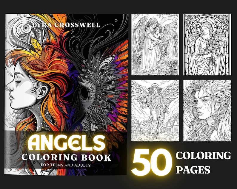 Angel Coloring Book - 50 Angel Coloring Pages for Adults & Teens ...