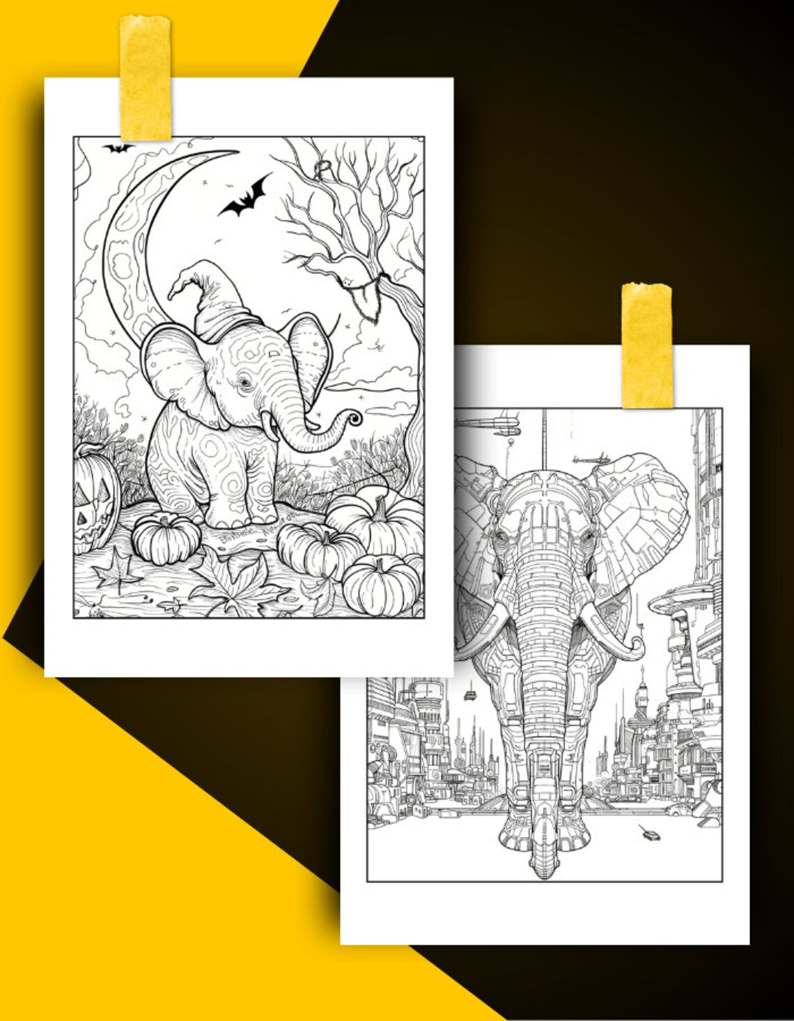 Elephants Coloring Book 50 Elephant Coloring Pages for Adults & Teens ...