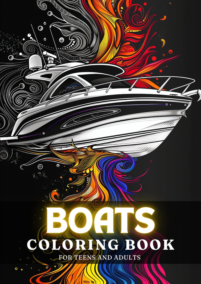 Boats Coloring Book 50 Boats Coloring Pages for Adults & Teens ...