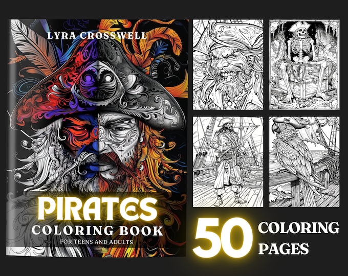 Pirates Coloring Book 50 Pirate Coloring Pages for Adults & Teens ...
