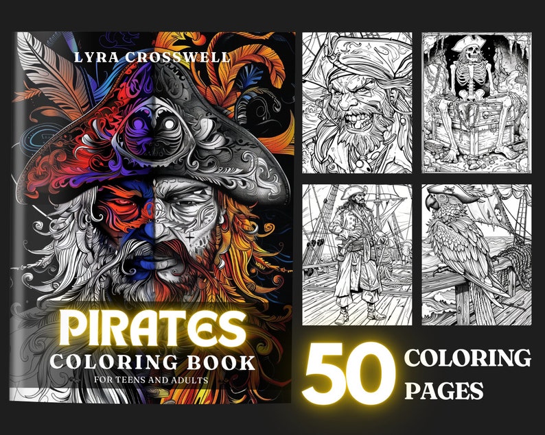 Pirates Coloring Book 50 Pirate Coloring Pages for Adults & Teens ...