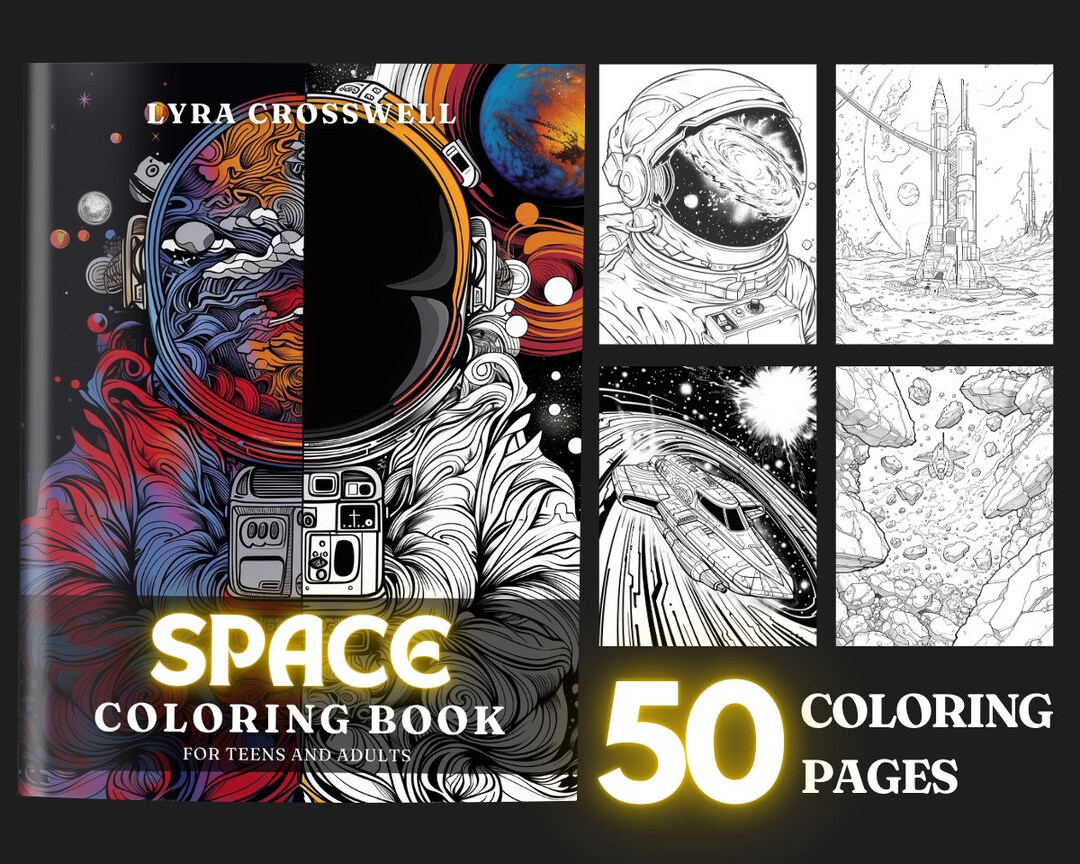 Space Coloring Book - 50 Space Coloring Pages for Adults and Teens ...