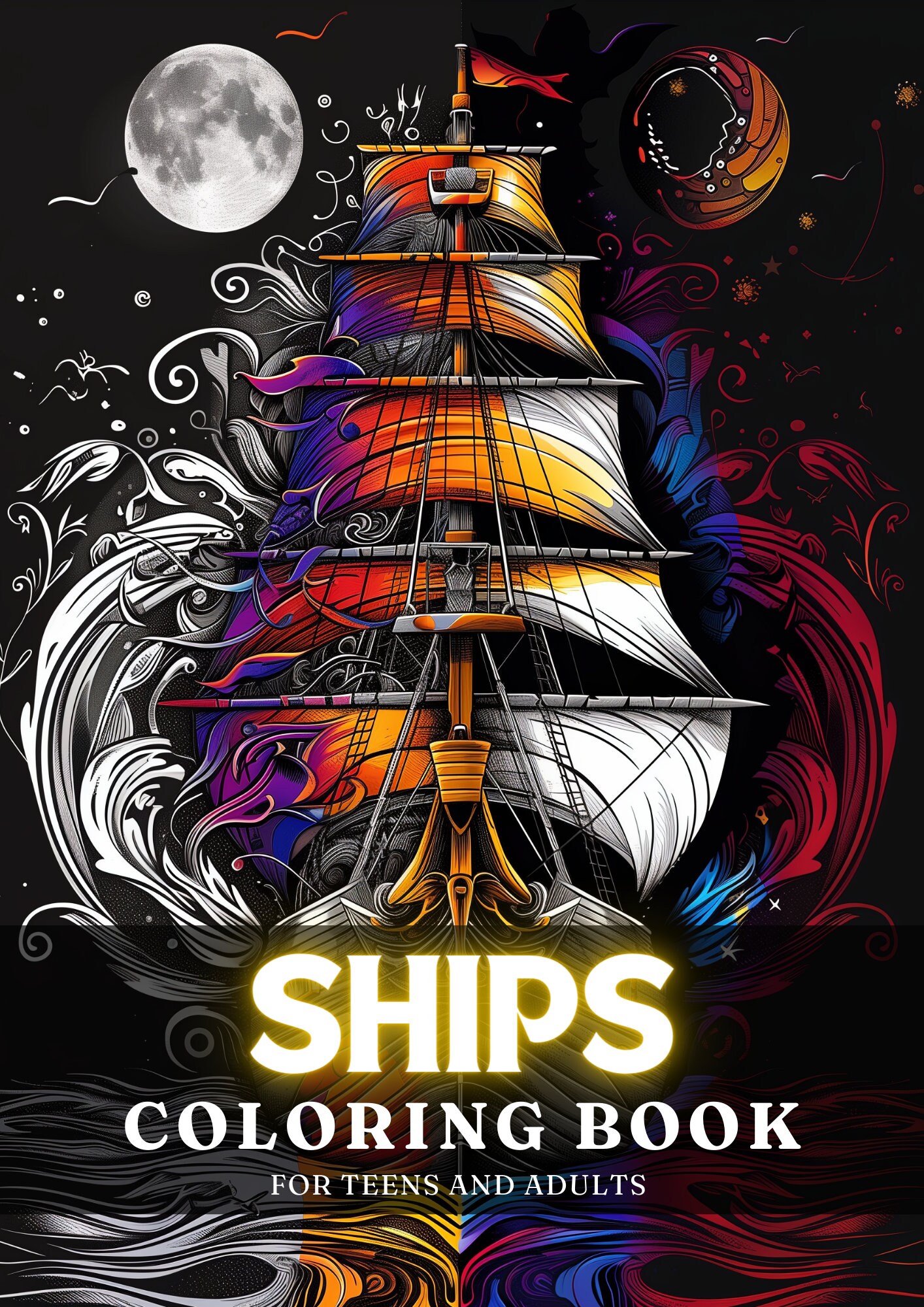 Ships Coloring Book: 50 Nautical Illustrations for Teens & Adults (PDF ...
