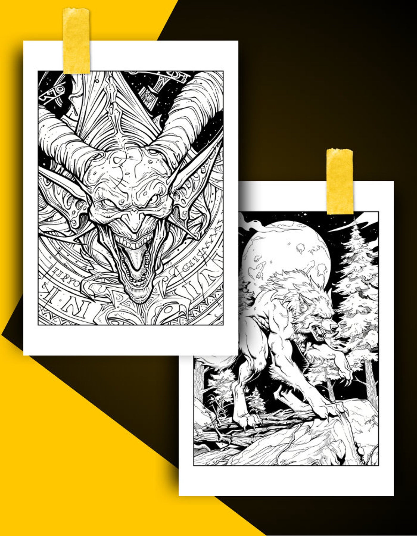 Horror Coloring Book: 50 Macabre Illustrations (PDF Download) - Etsy
