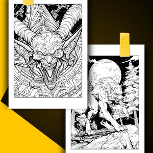 Horror Coloring Book: 50 Macabre Illustrations (PDF Download) - Etsy