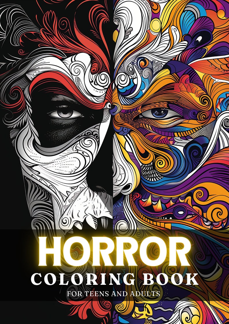 Horror Coloring Book - 50 Horror Coloring Pages for Adults & Teens ...