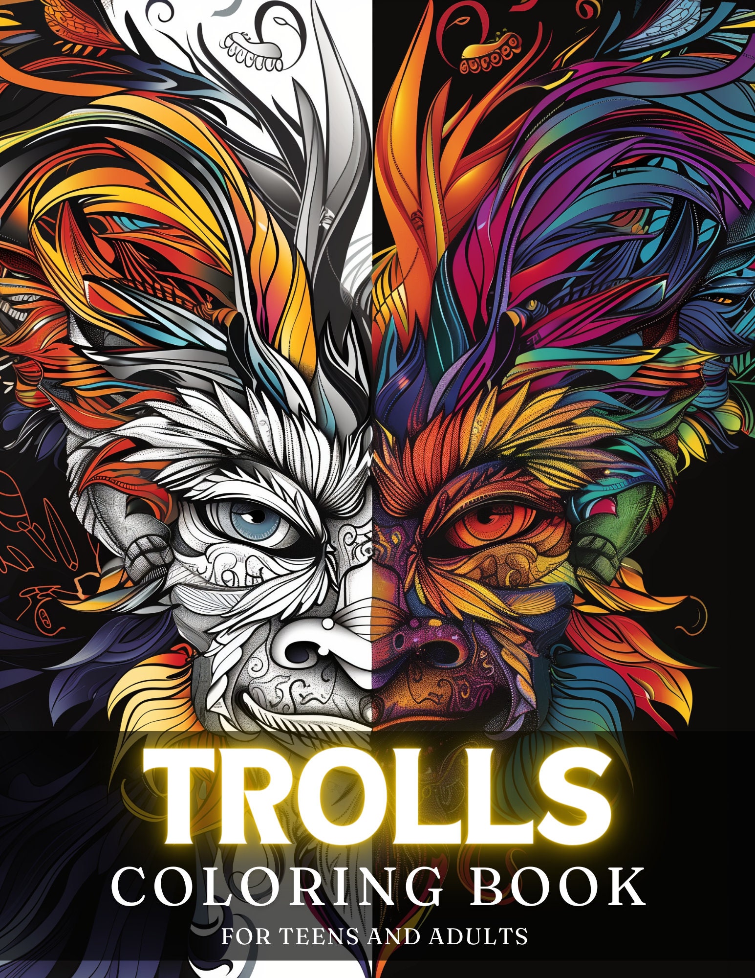 Trolls Coloring Book 50 Trolls Coloring Pages for Adults & Teens ...