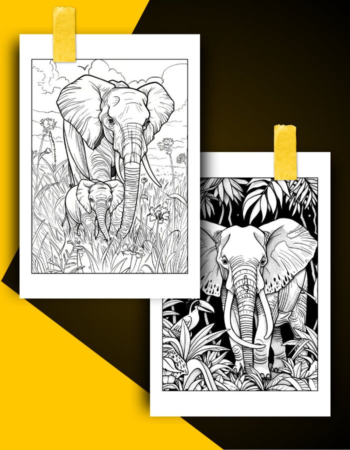 Elephants Coloring Book 50 Elephant Coloring Pages for Adults & Teens ...