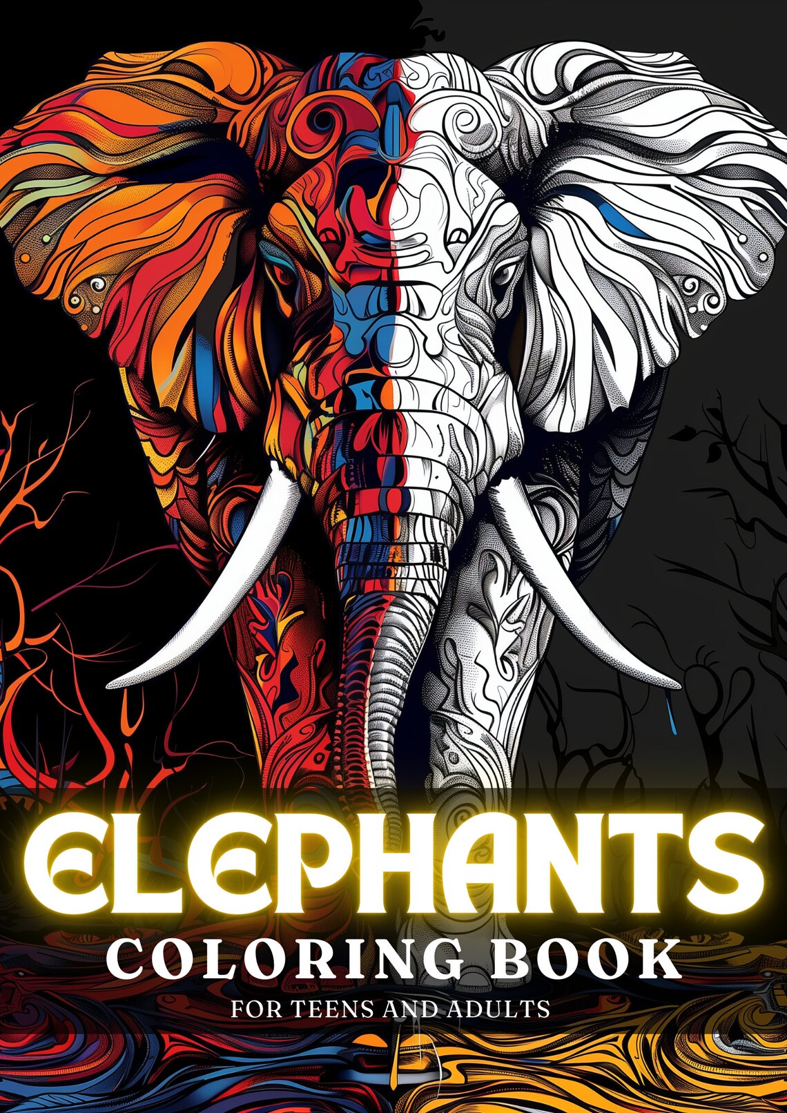 Elephants Coloring Book 50 Elephant Coloring Pages for Adults & Teens ...