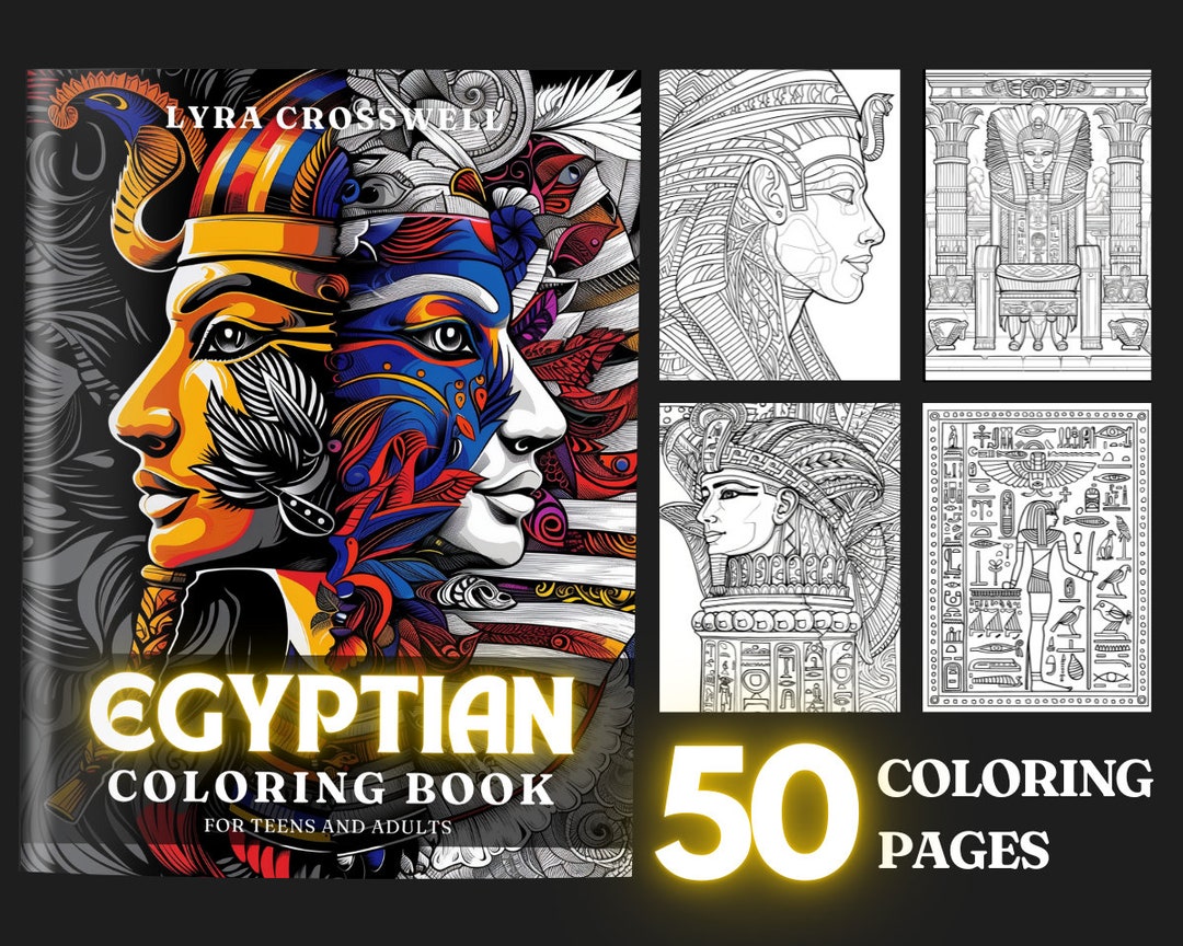 Egyptian Coloring Book: 50 Ancient Egypt Illustrations (PDF Download ...