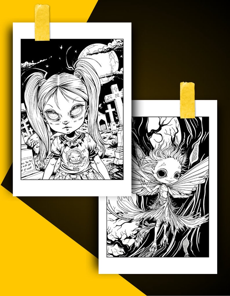 Cute and Creepy Coloring Book - 50 Cute and Creepy Coloring Pages for ...