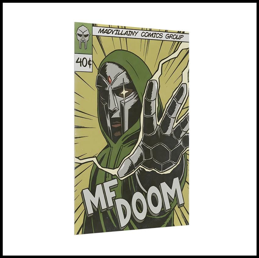 MF Doom Comic Poster, Hip Hop Wall Art, Music Home Decor, Unique Gift ...