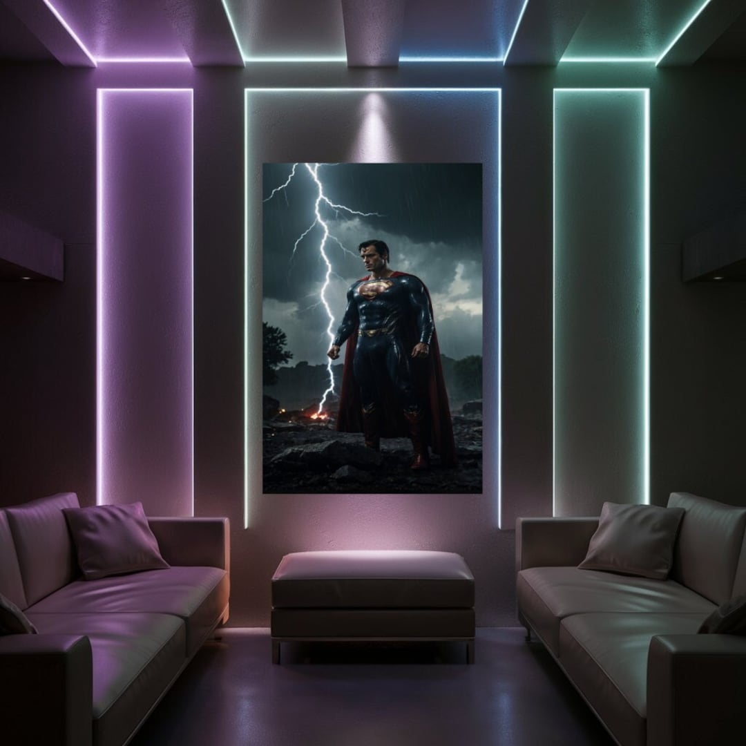 Superman Poster Superman Art Print Superhero Wall Art DC Comics Poster ...