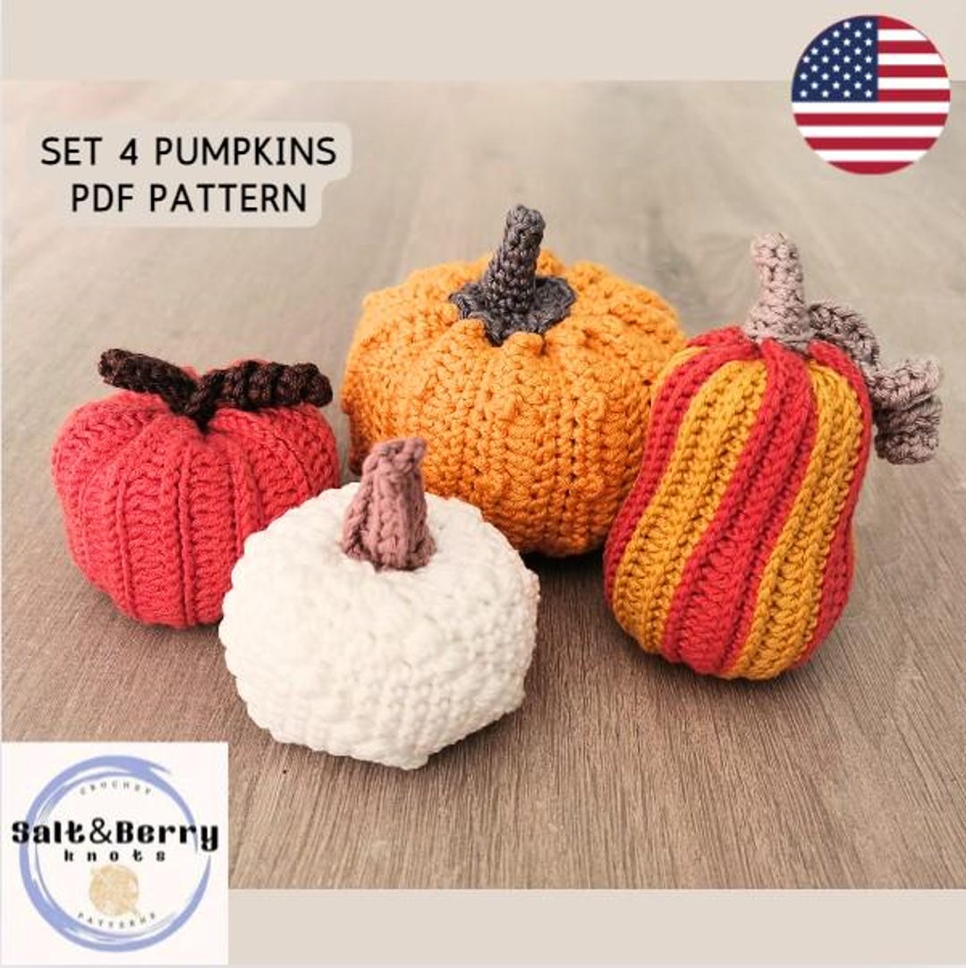 Pumpkin Amigurumi Crochet Pdf Pattern, Calabaza, Squash, Set of 4 ...