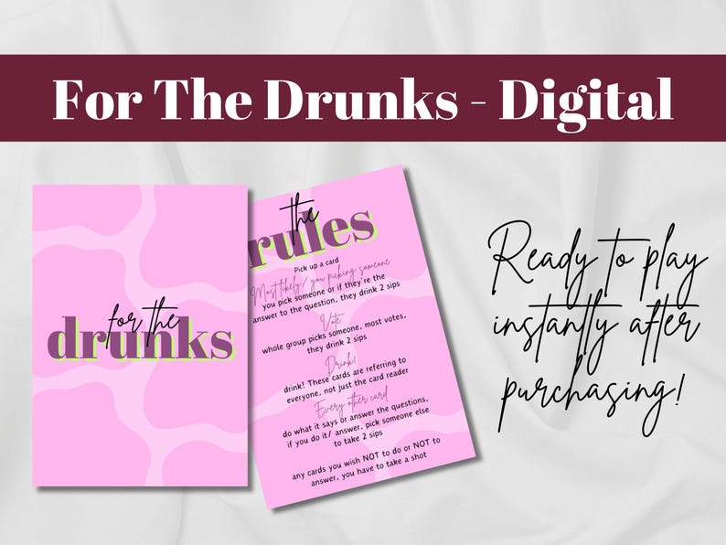 Boozy Drinking Card Game | Adult Party Game (digital Download) - Etsy