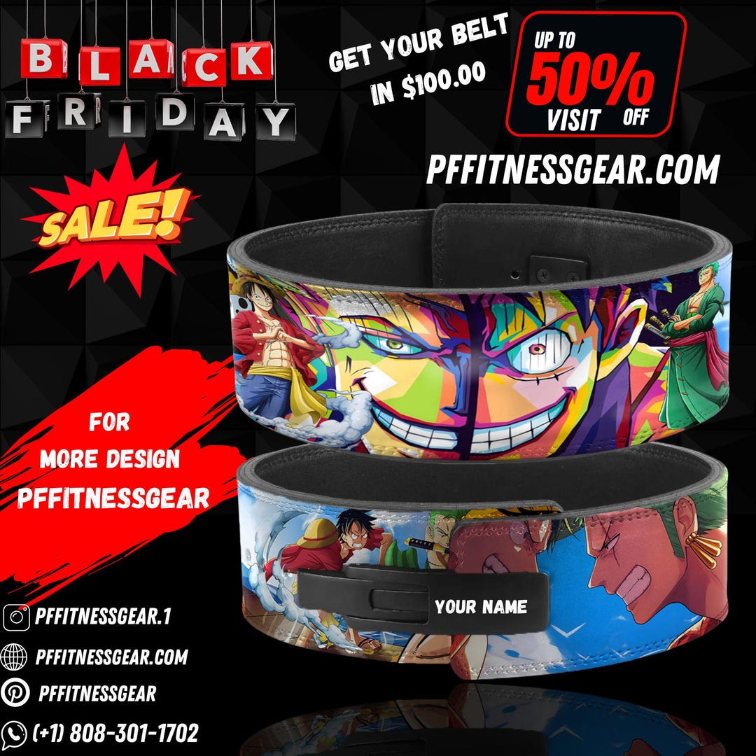 Luffy Zoro Custom Weight Lift Belt, One Piece Lever Belt Christmas ...