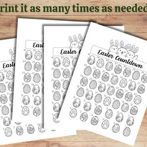 Easter Countdown for Kids Printable Calendar 30 Days Holiday Activity ...