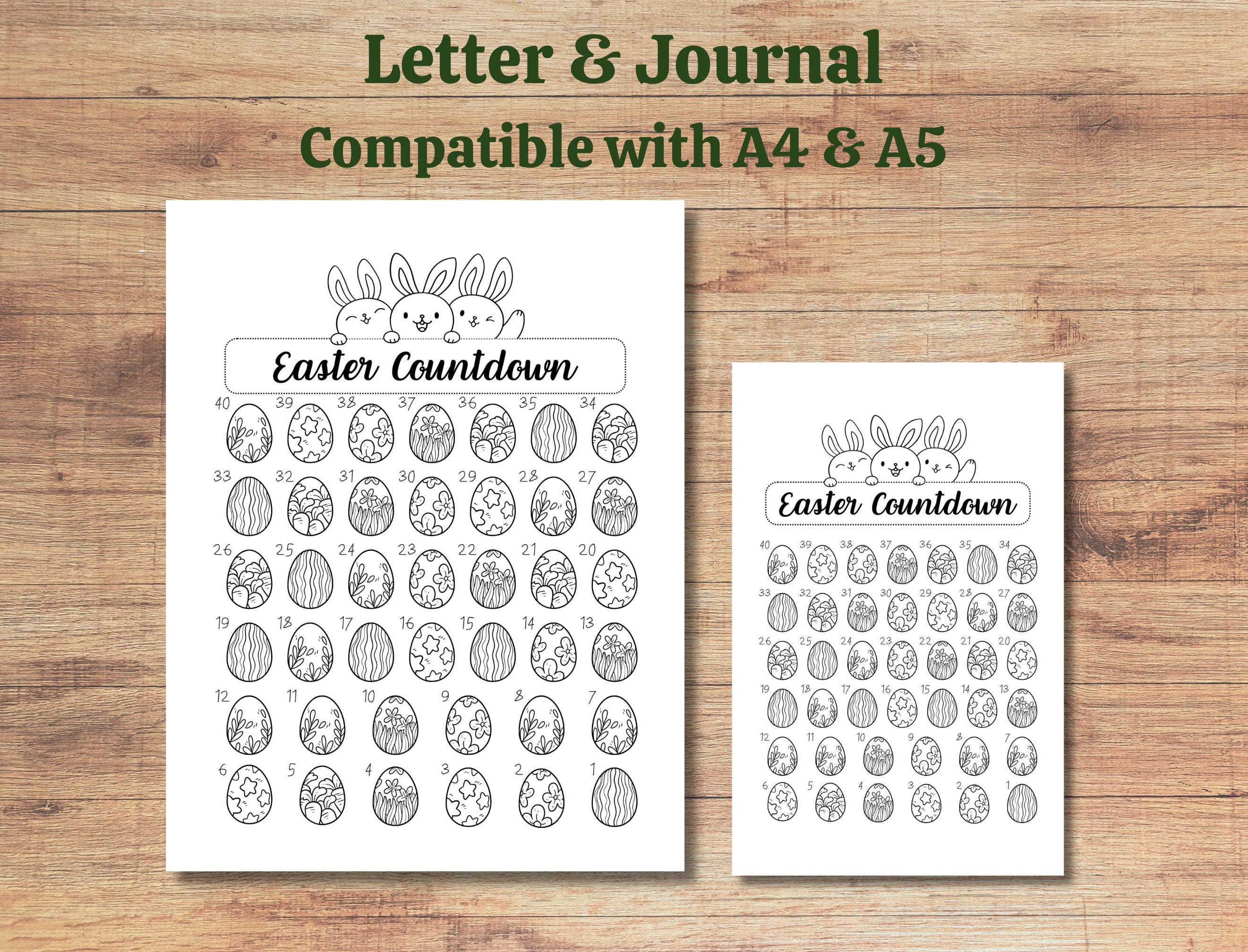 Easter Countdown for Kids Printable Calendar 30 Days Holiday Activity ...